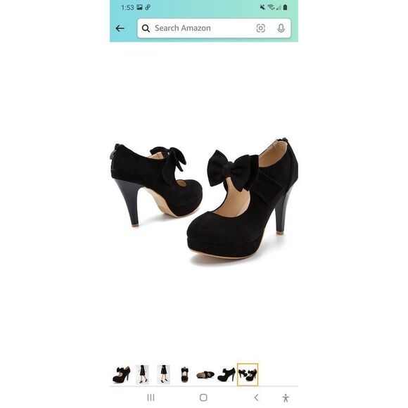 Fereshte | Shoes | New Size 6fereshte Black Velvet Vintage Look Bowtie ...
